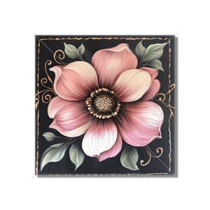 Ceramic Flower Accent Tiles Pink Floral Kitchen Backsplash Tile ...