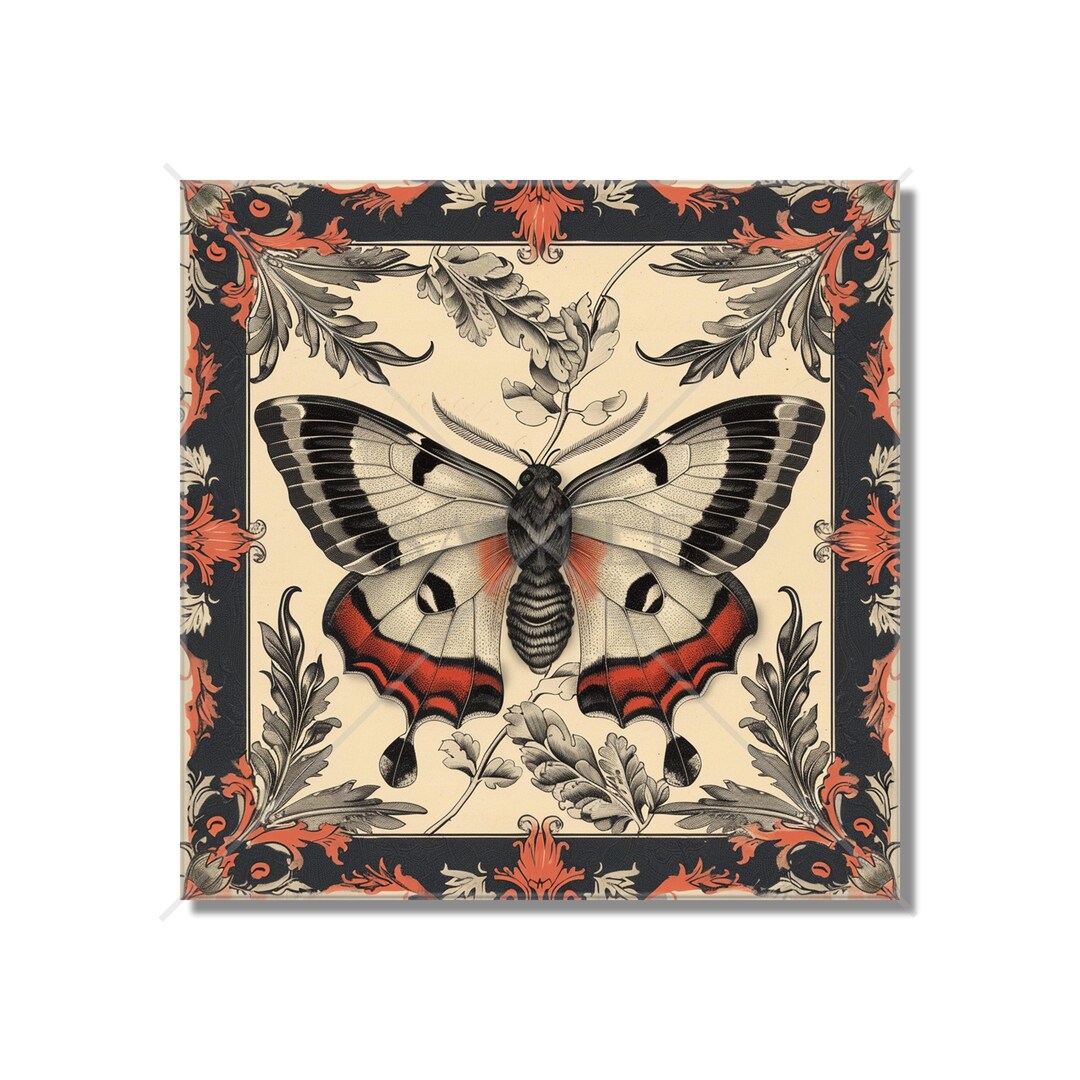Vintage Moth Design Ceramic Tile Kitchen Backsplash Tile Bathroom Tile ...