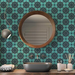 Turquoise Teal Ceramic Tile - Moroccan Design Ceramic Tile - Kitchen ...