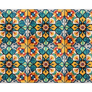 Bright Multi Colored Ceramic Tile - Bright Colors Kitchen Tile - Unique ...