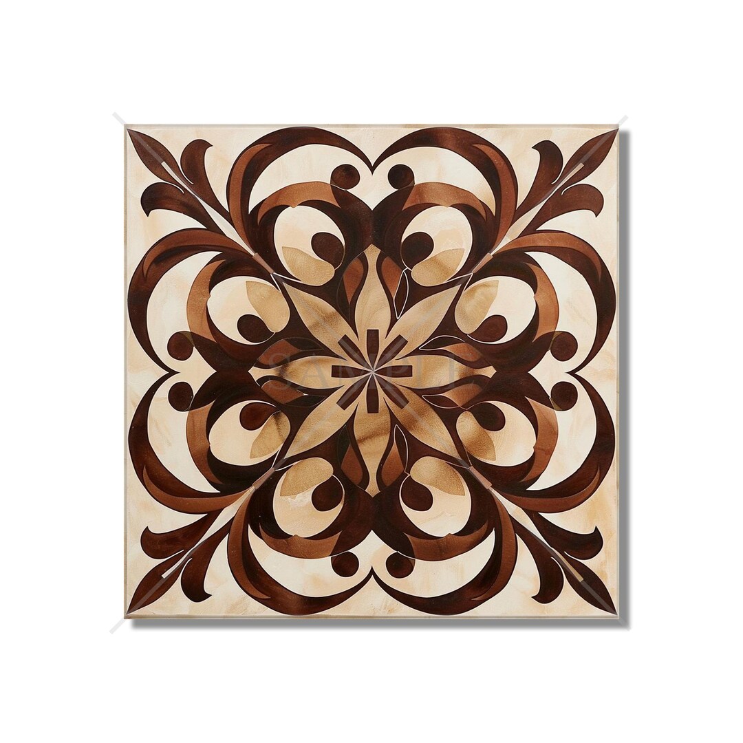 Brown Patterned Ceramic Tile - Brown Kitchen Backsplash Tile - Kitchen ...