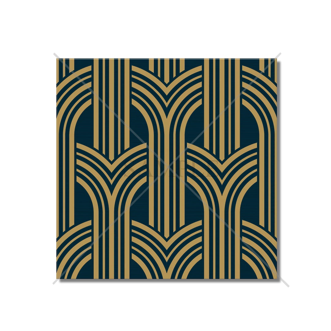 Art Deco Ceramic Tile Blue and Tan Vintage - Art Deco Backsplash Tile ...