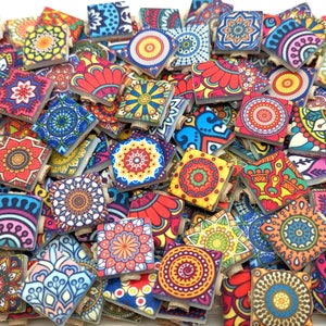 SALE 2 Pounds of Fun Bright Mixed Ceramic Mosaic Tiles - Mixed Mosaic ...
