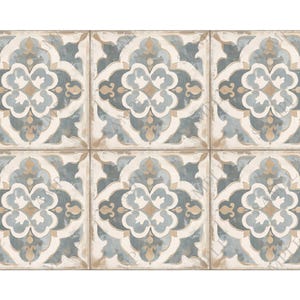 Antique Blue Beige Ceramic Tile Patterned Kitchen Backsplash Tiles ...