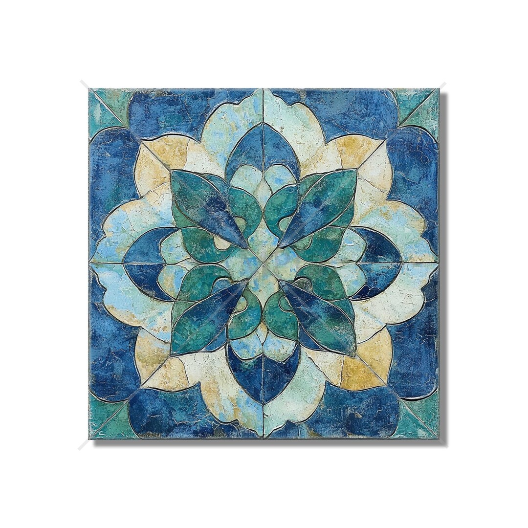 Blue Green Turquoise Ceramic Tile - Vintage Moroccan Tile Design ...