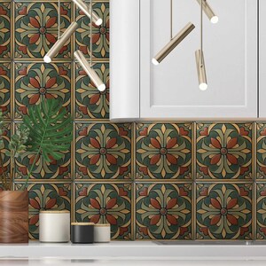 Green Rust Ceramic Tile - Kitchen Backsplash Tile - Bathroom Shower ...