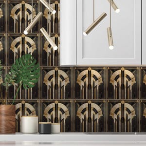 Art Deco Kitchen Backsplash Tile - Vintage Art Deco Design Ceramic Tile ...