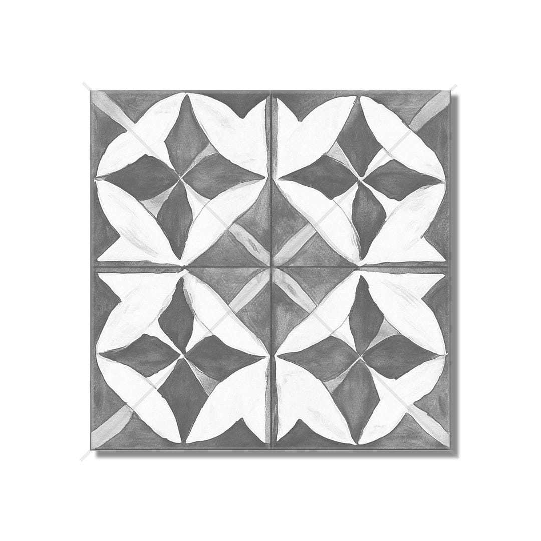 Gray and White Geometric Design Ceramic Tile - Unique Grey Kitchen ...