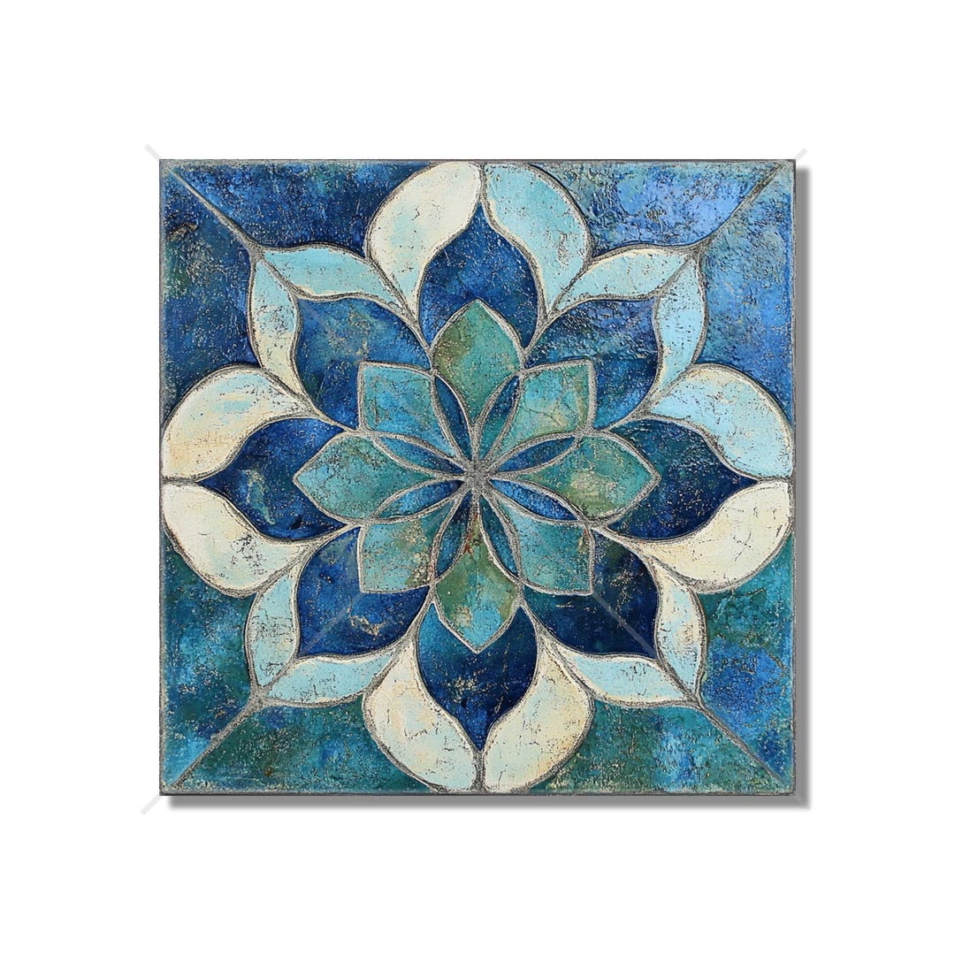 Blue Green Turquoise Ceramic Tile - Vintage Moroccan Tile Design ...