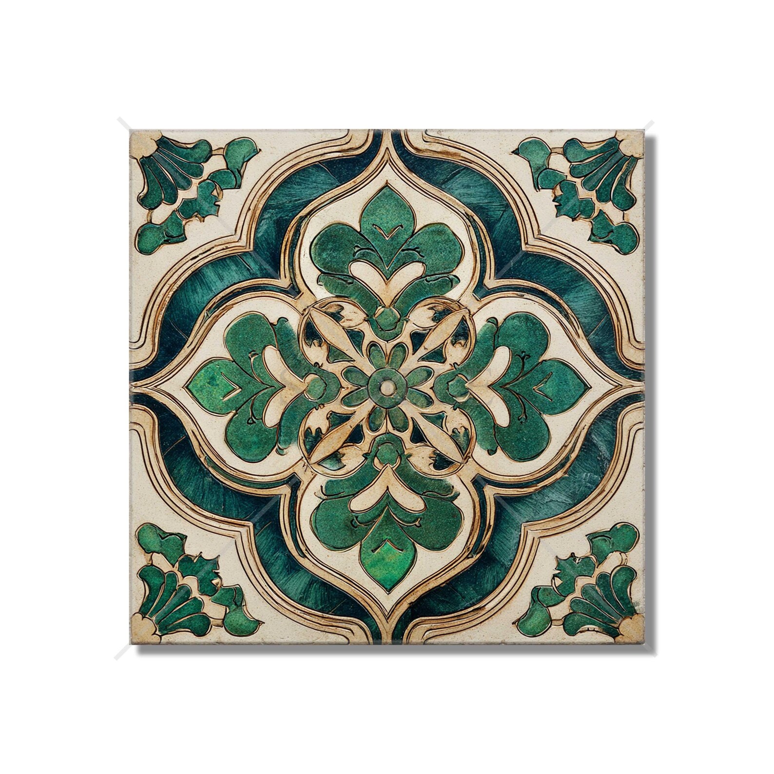 Emerald Green Ceramic Tile - Vintage Design Kitchen Backsplash Tile ...