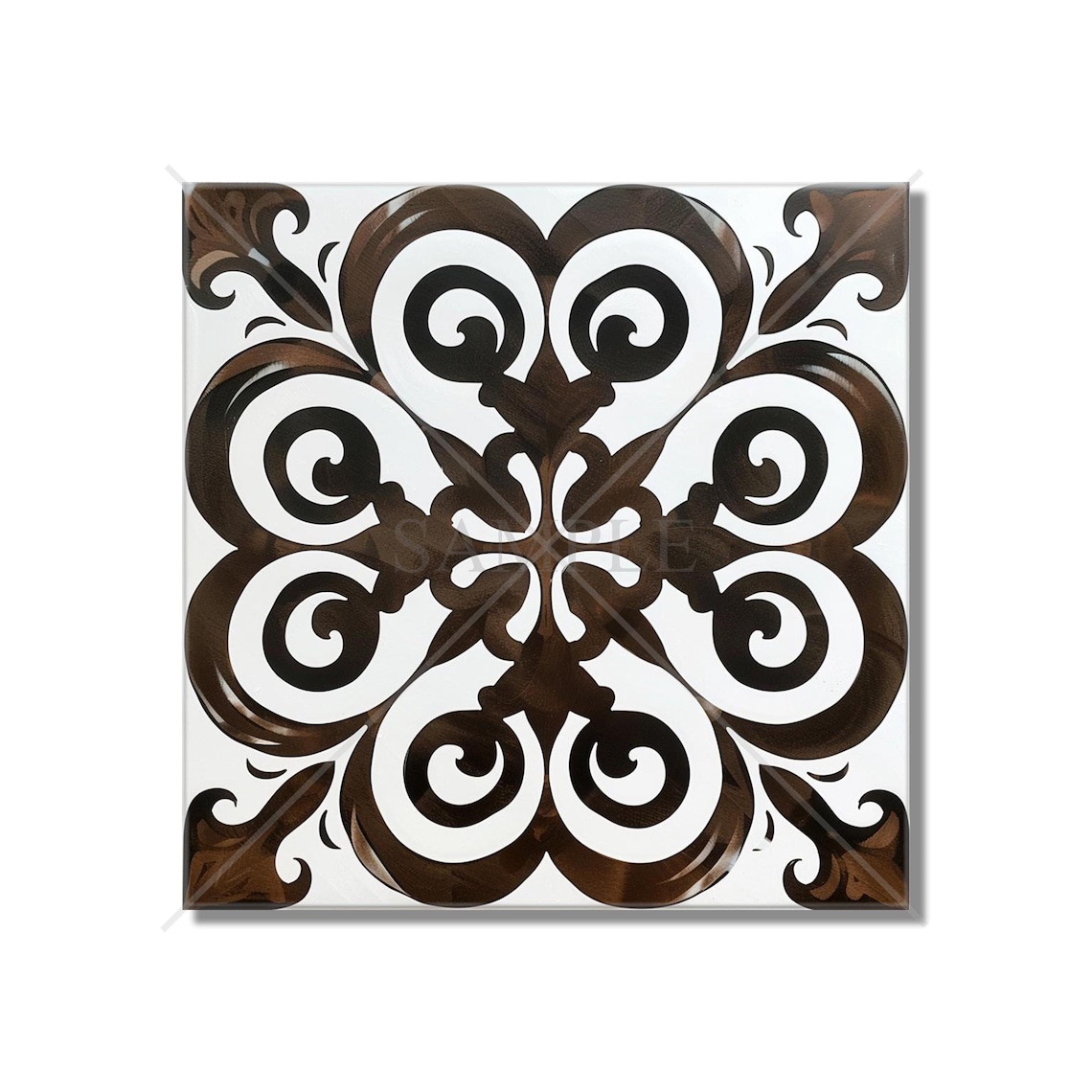 Dark Brown Patterned Ceramic Tile - Dark Brown Kitchen Backsplash Tile ...