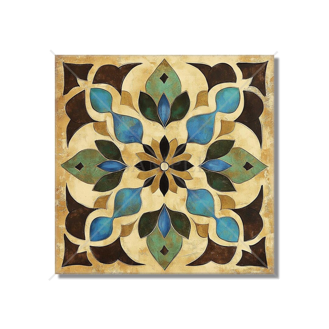 Tan Blue Ceramic Tile - Kitchen Tile - Unique Backsplash Tile ...