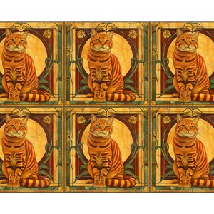 Orange Cat Ceramic Tile - Kitchen Backsplash and Bathroom Ceramic Tiles ...