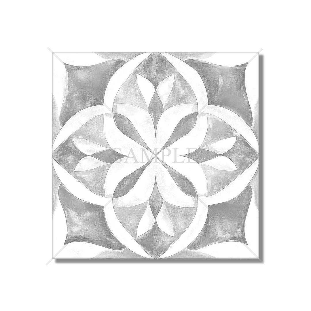 Ceramic Tile Grey Patterned Vintage Design Grey Ceramic Tiles - Grey ...