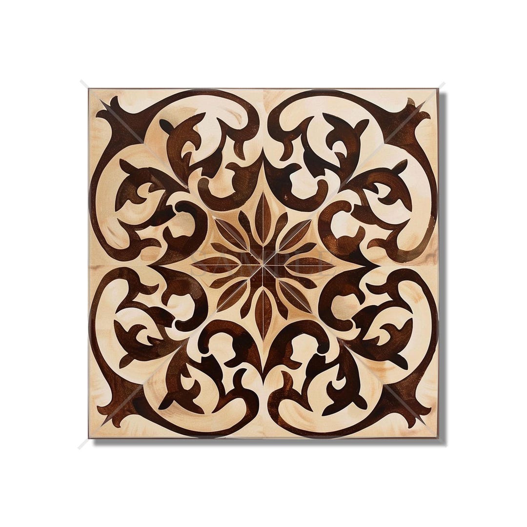 Brown Patterned Ceramic Tile - Brown Kitchen Backsplash Tile - Kitchen ...
