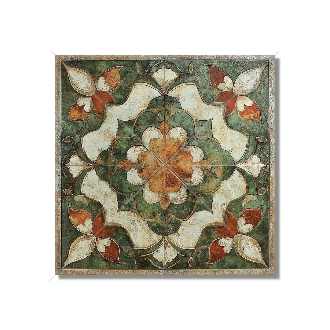 Vintage Green Copper Ceramic Tile - Aged Design Tile - Unique Green ...