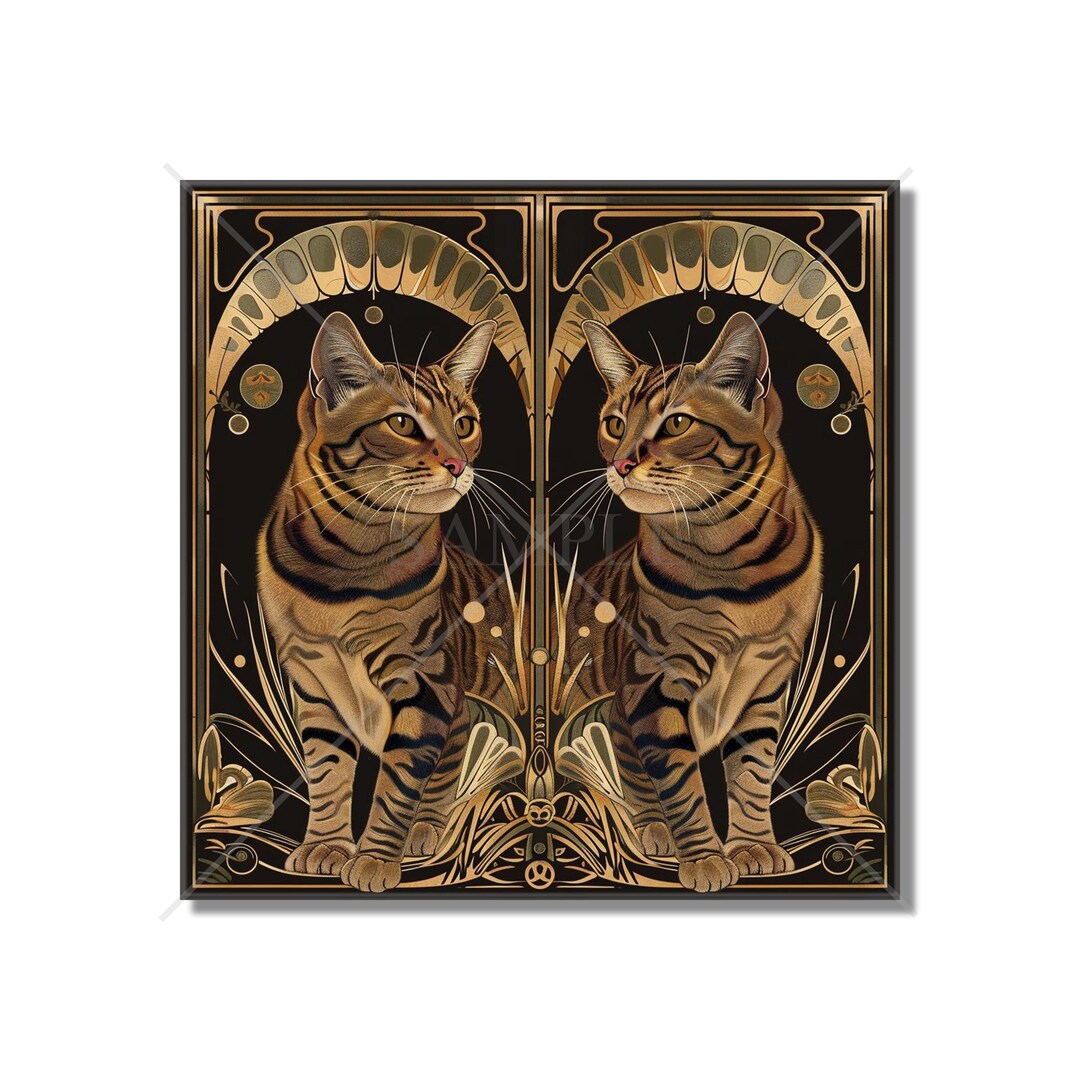 Tiger Striped Cat Ceramic Tile - Kitchen Backsplash and Bathroom ...