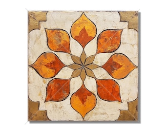 Rustic Orange Decorative Ceramic Tiles - Orange Kitchen Backsplash Tile ...