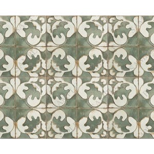 Ceramic Tile Sage Green Patterned Vintage Design Kitchen Backsplash ...