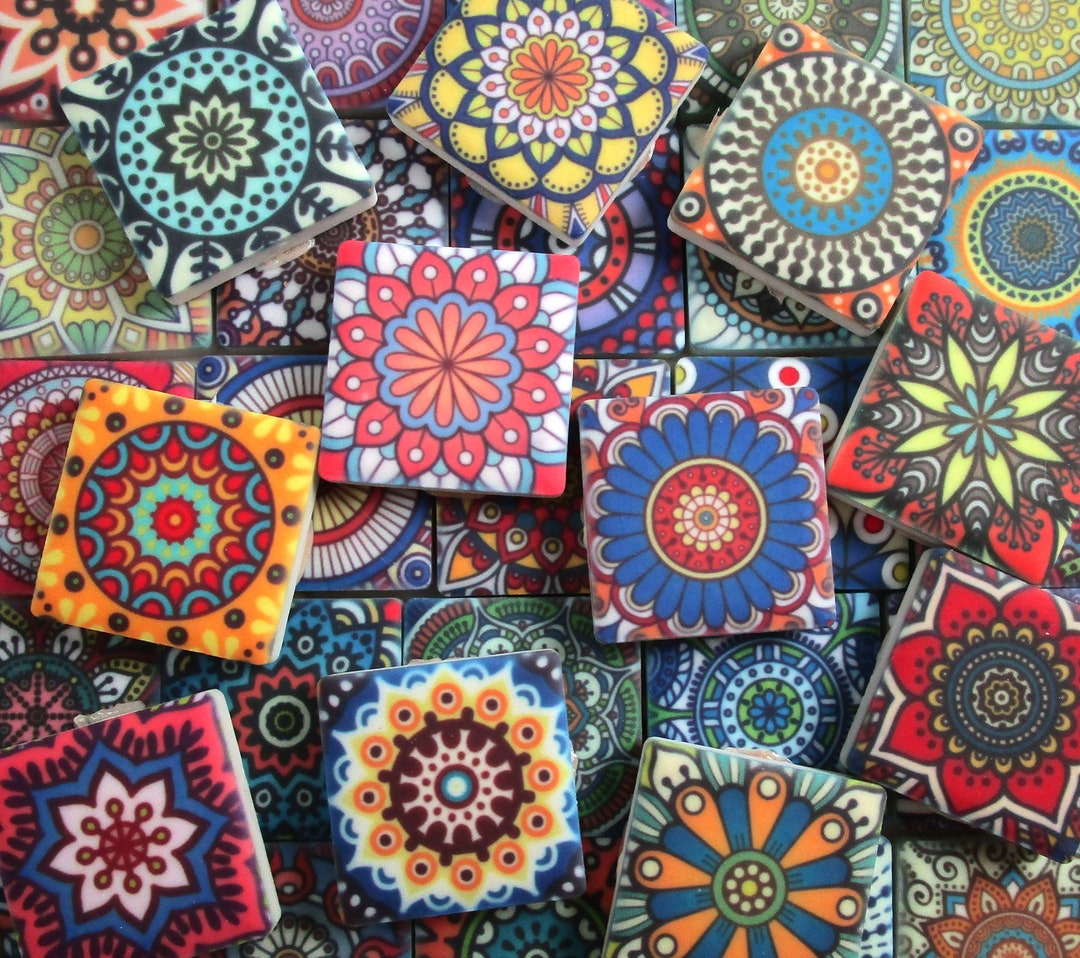 Vintage Colors Medallions Moroccan Tile Ceramic Mosaic Tiles - Mosaic ...
