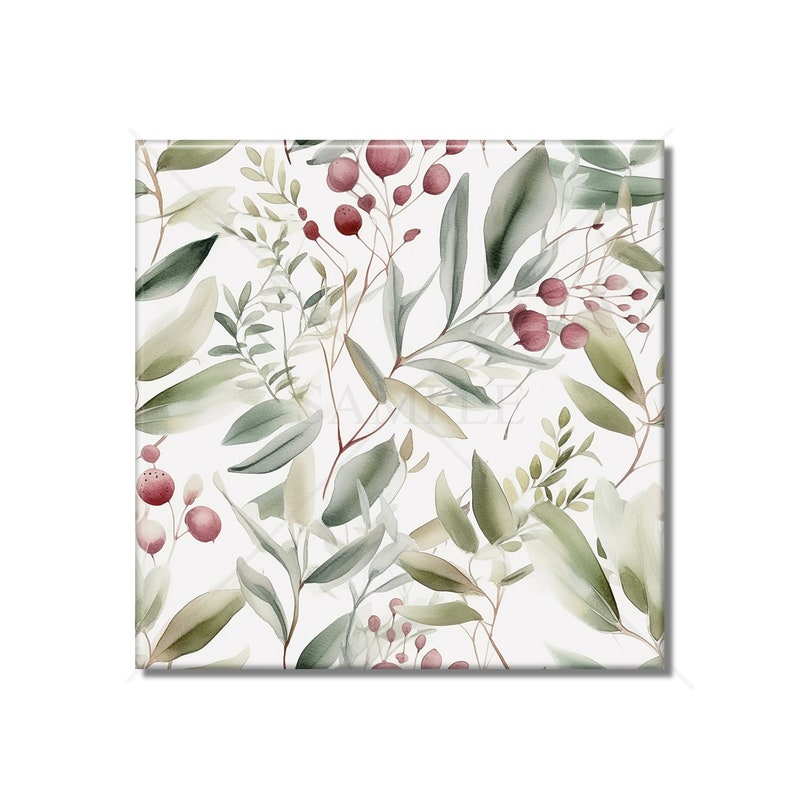 Botanical Floral Ceramic Tile Botanical Kitchen Backsplash Tile ...