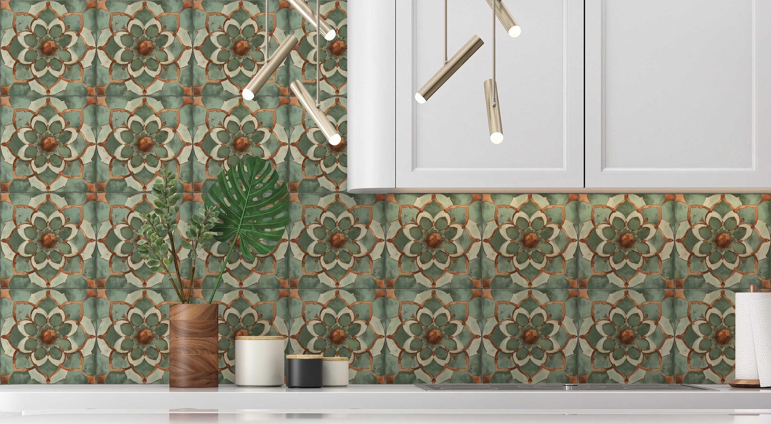Aged Green Copper Ceramic Tile - Vintage Aged Design Tile - Unique ...