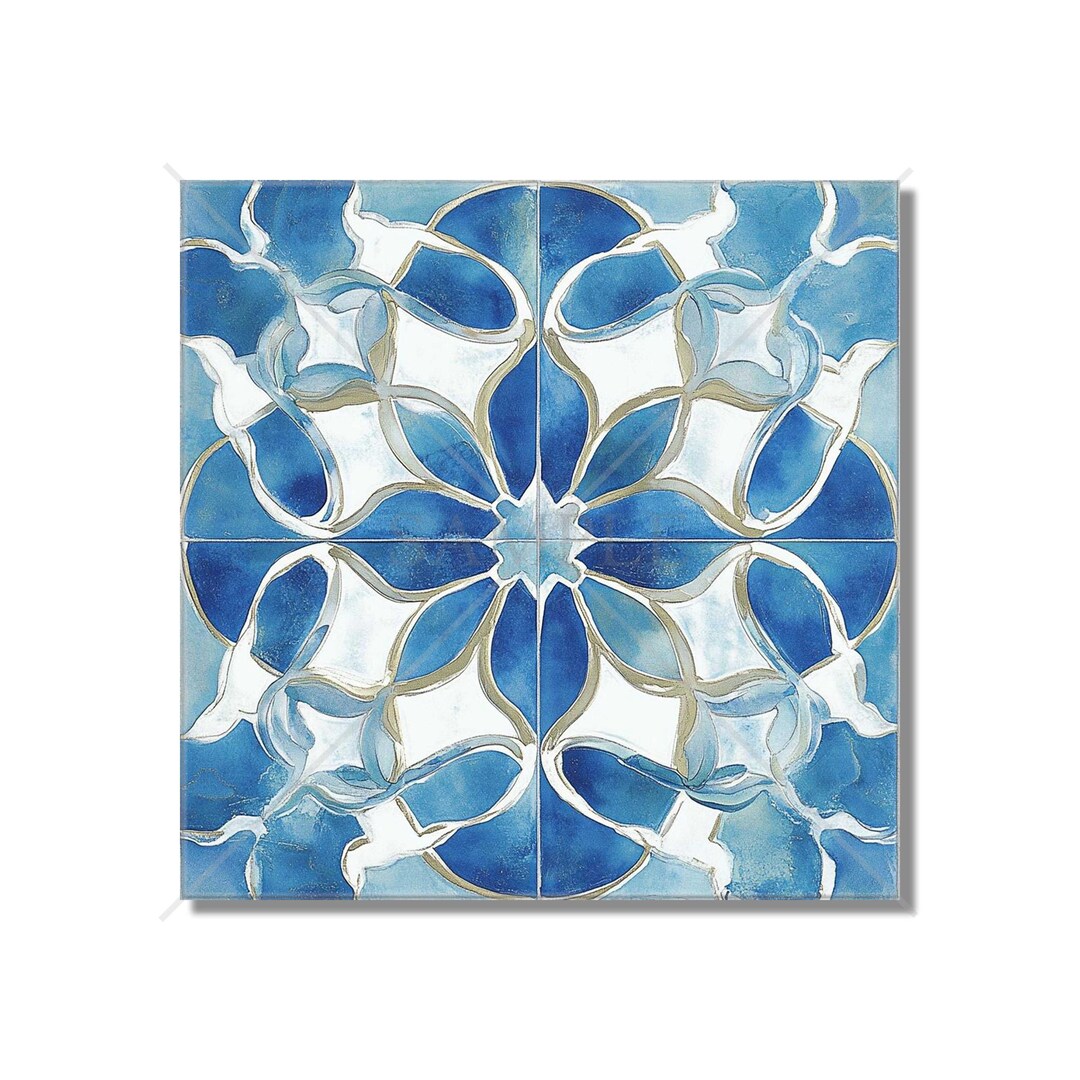 Blue and White Decorative Ceramic Tile - Kitchen Tile Blue Backsplash ...
