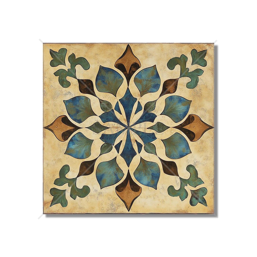 Tan Blue Ceramic Tile - Kitchen Tile - Unique Backsplash Tile ...