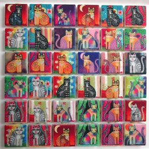 Funky Cats Art Design Cat Mosaic Tile Pieces - Ceramic Mosaic Tiles ...