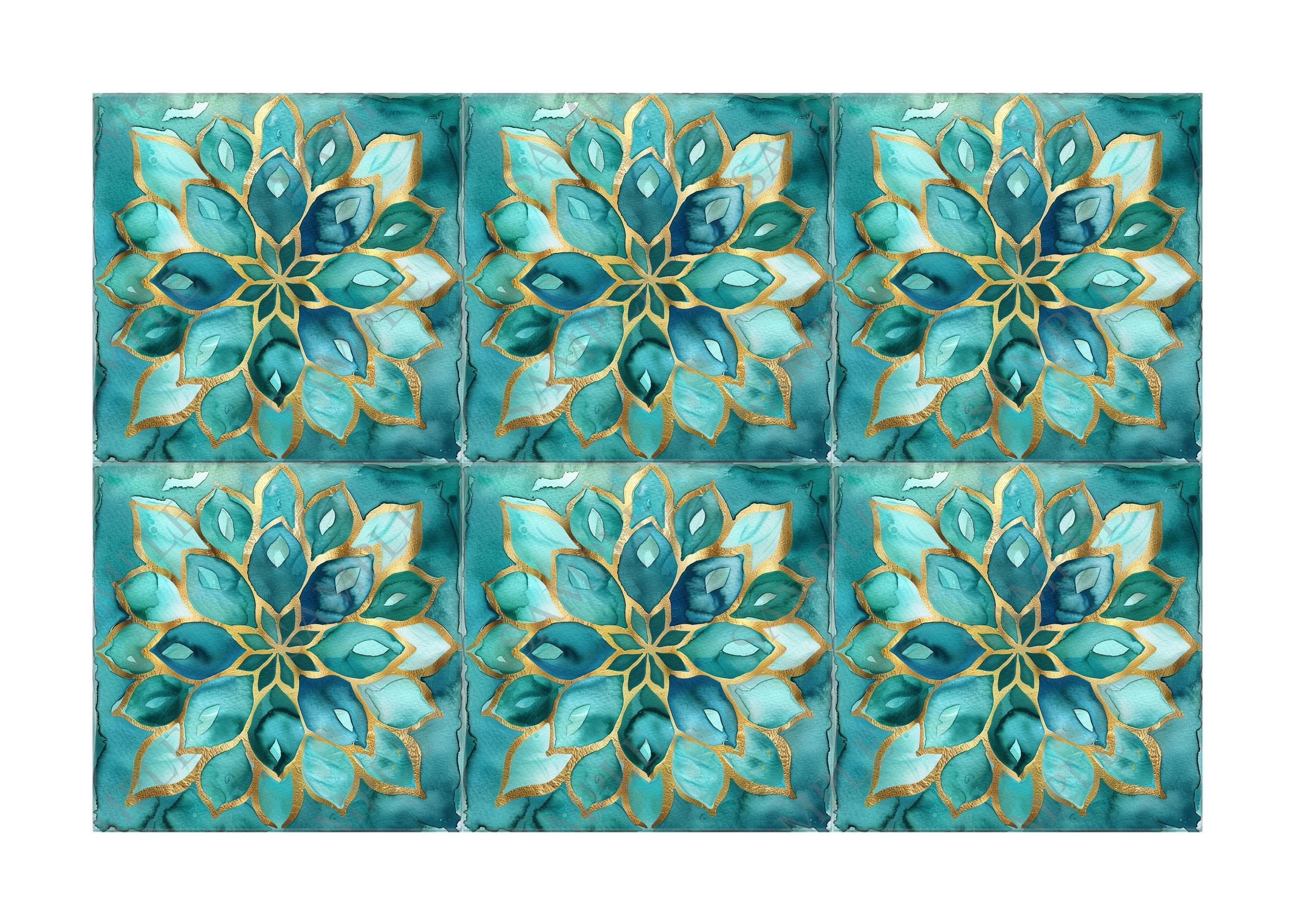 Ceramic Tile Turquoise Blue Green Teal Design - Kitchen Backsplash Tile ...