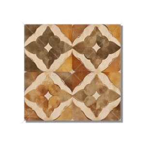 Patterned Ceramic Tile - Warm Browns Kitchen Backsplash Tile - Unique ...