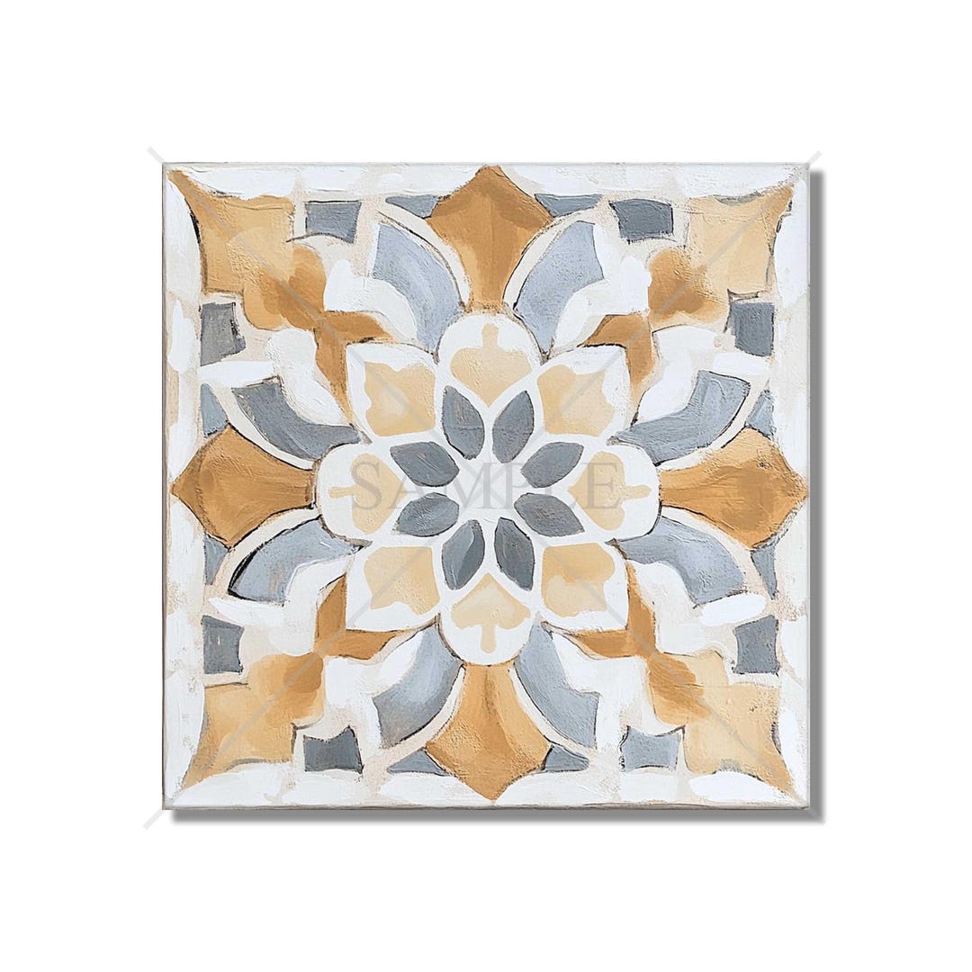 Vintage Neutral Tones Ceramic Tile Unique Patterned Kitchen Backsplash ...