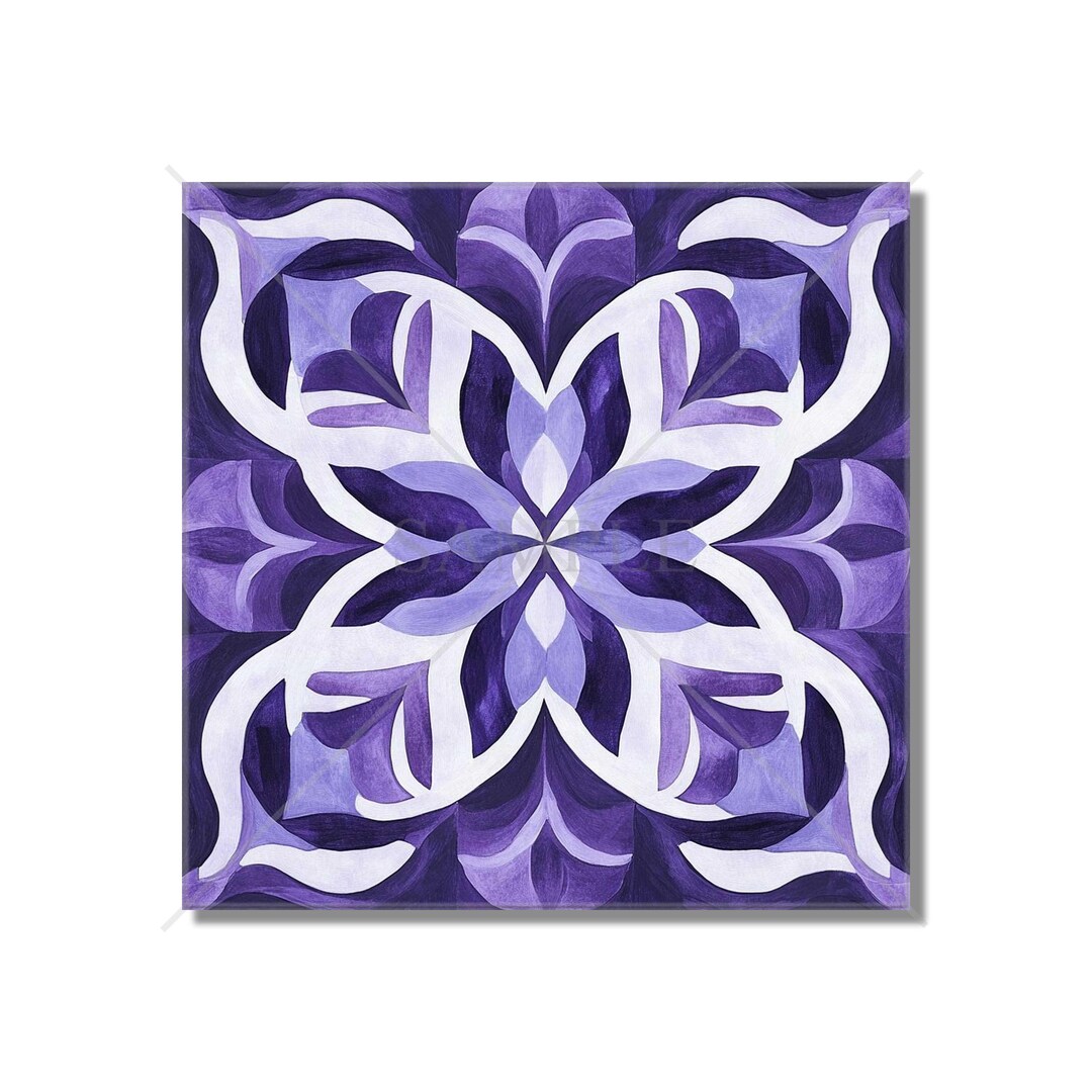 Lavender Purple Patterned Ceramic Tile - Unique Patterned Kitchen ...