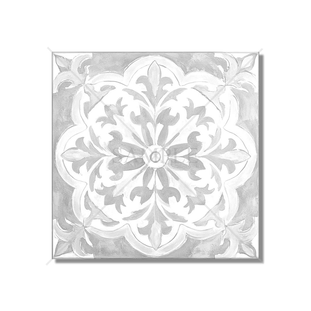 Ceramic Tile Gray and White Patterned Vintage Design Grey Ceramic Tile ...