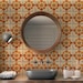 Rustic Orange Decorative Ceramic Tiles - Orange Kitchen Backsplash Tile ...