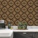 Antique Design Brown Ceramic Tiles - Brown Patterned Kitchen Backsplash ...