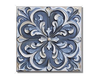 Blue Gray Ceramic Tile - Vintage Moroccan Tile Design - Kitchen ...