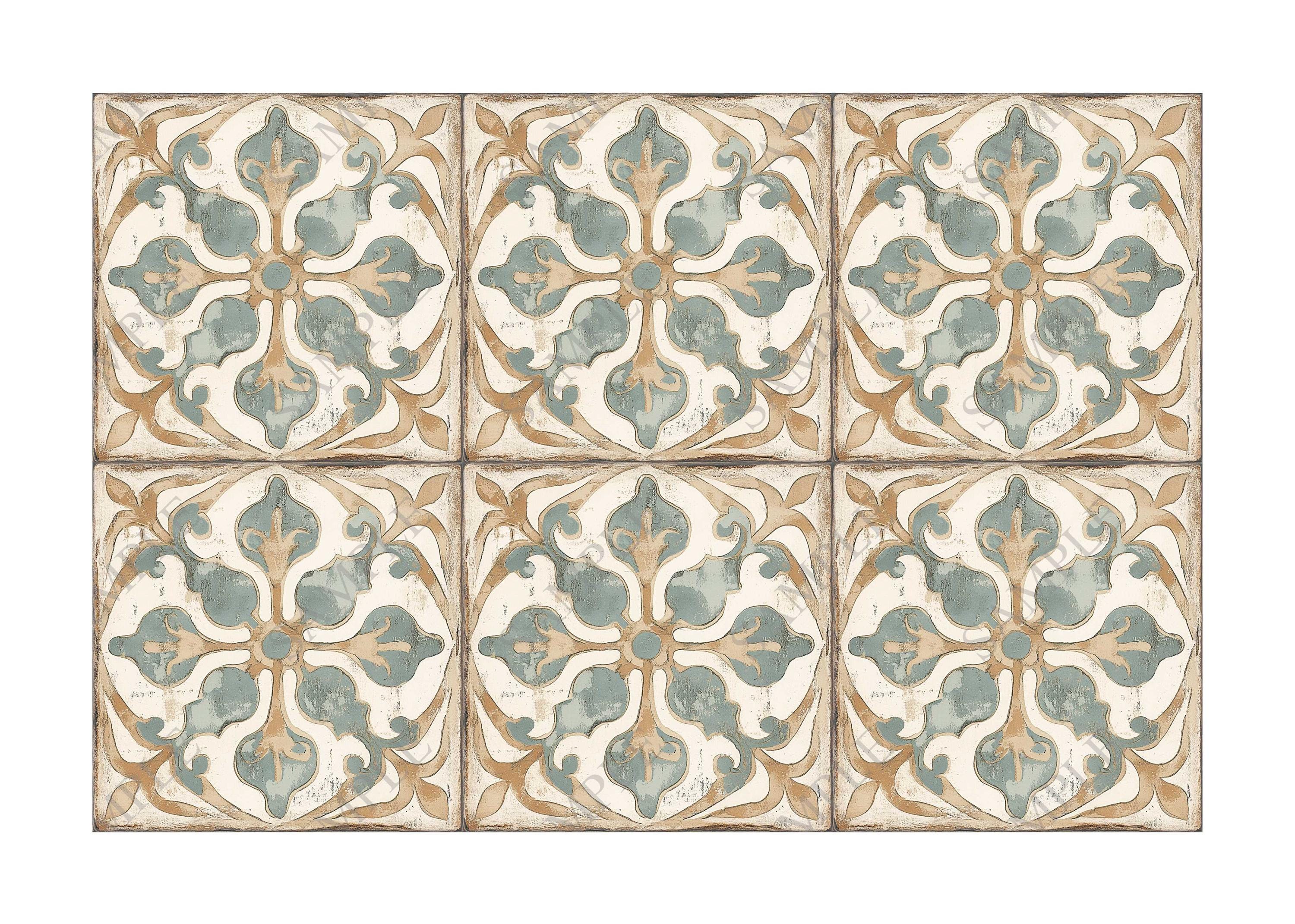 Green Beige Ceramic Tile Antique Moroccan Design Kitchen Tile ...