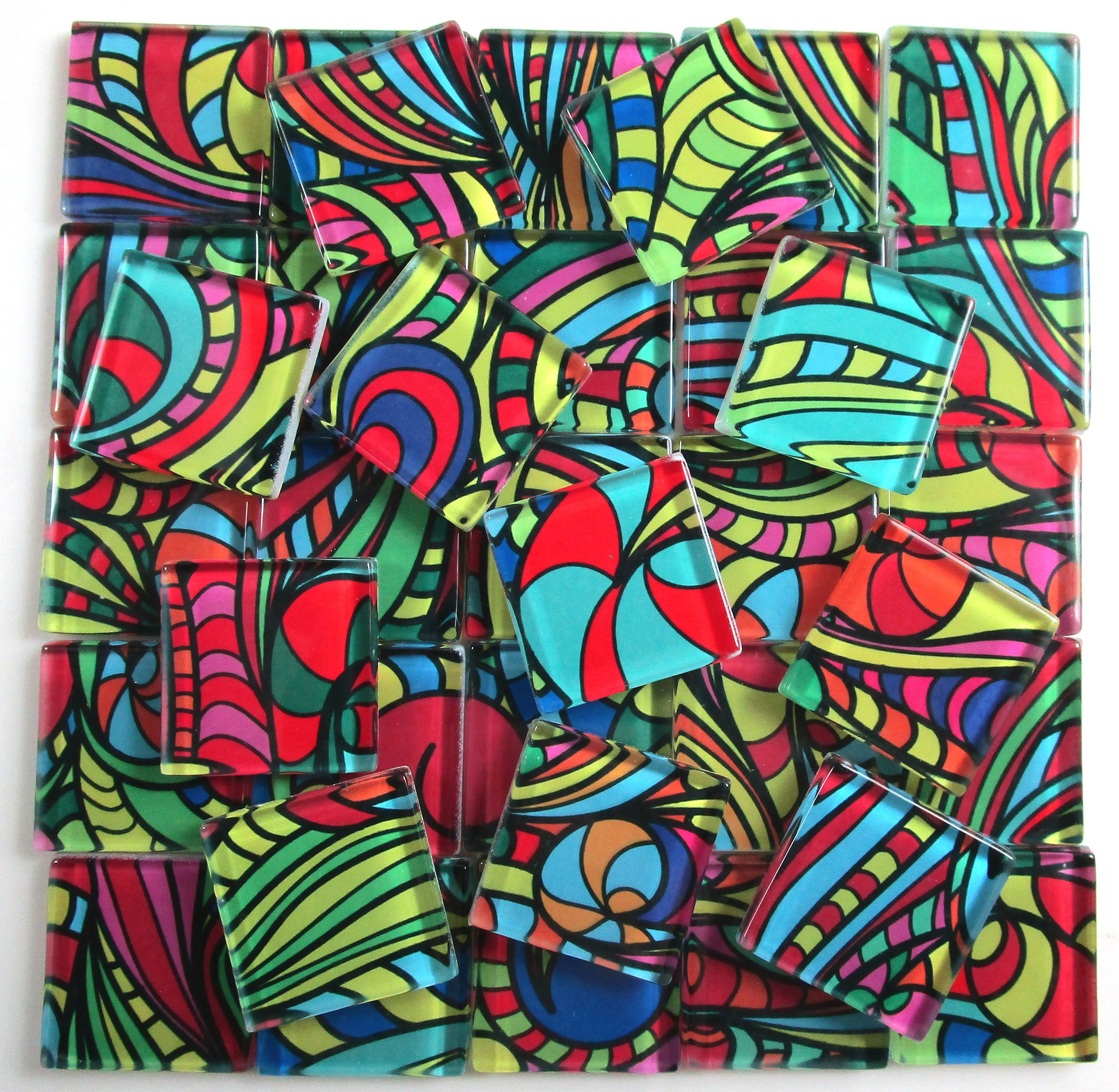 Bright Colors Funky Glass Mosaic Tiles Glass Mosaic Tiles - Etsy