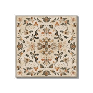 Neutral Colors Floral Ceramic Tile - Vintage French Floral Design Tile ...