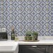 Ceramic Tile Blue Gray Patterned Vintage Design Kitchen Backsplash ...