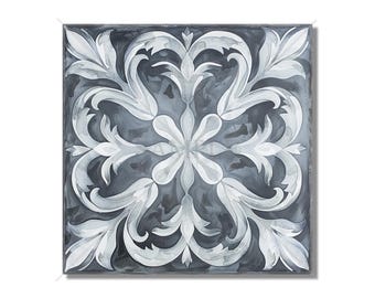 Blue Grey Ceramic Tile Vintage Moroccan Tile Design Kitchen Backsplash ...