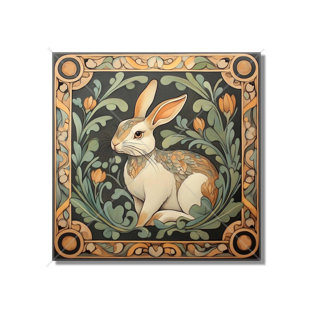 Bunny Rabbit Ceramic Tile Vintage Design Rabbit Ceramic Tile - Rabbit ...