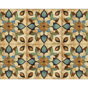 Tan Blue Ceramic Tile - Kitchen Tile - Unique Backsplash Tile ...