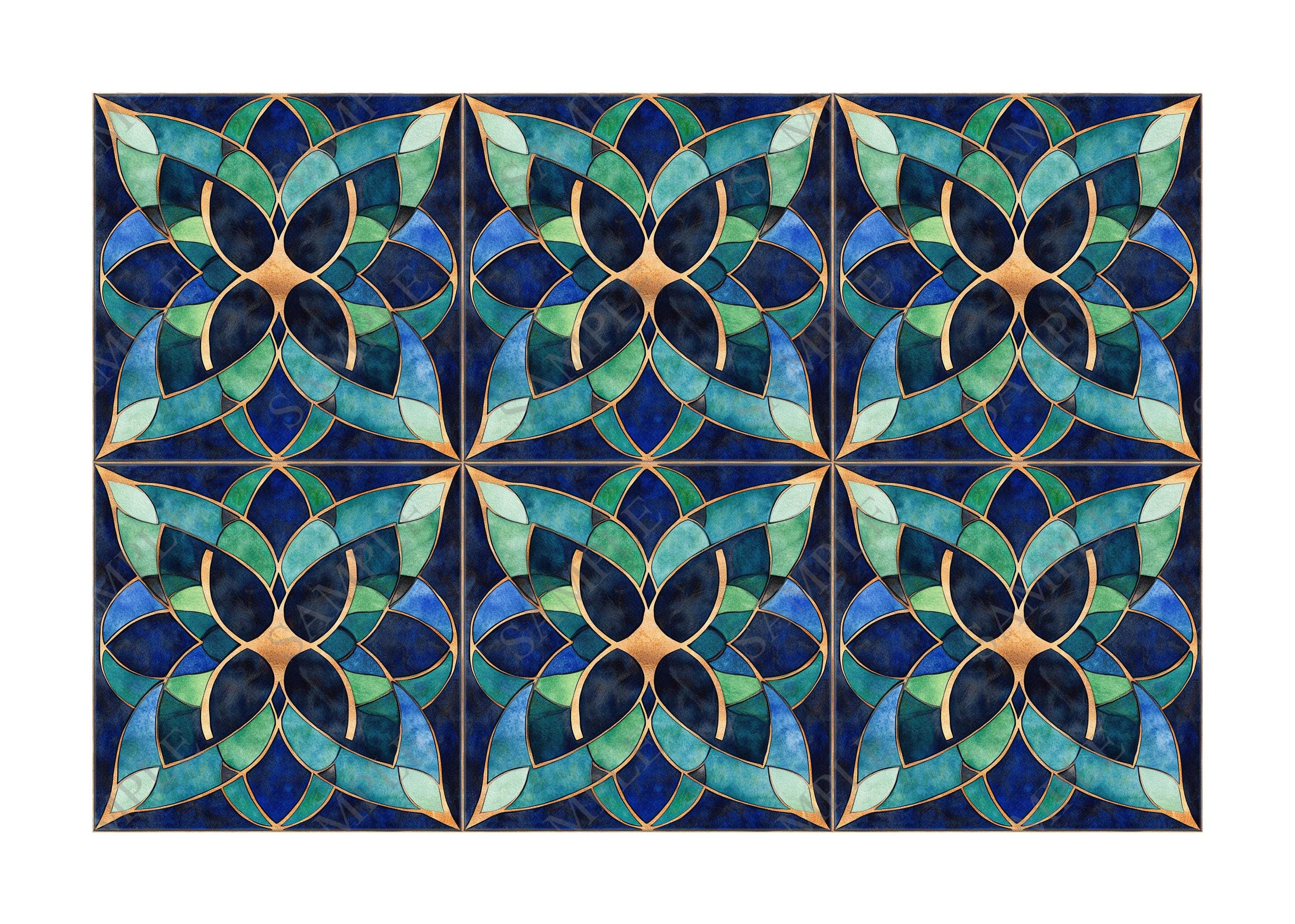 Modern Blue and Green Ceramic Tile - Design Kitchen Backsplash Tile ...