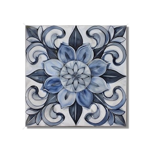 Blue Grey Ceramic Tile Vintage Moroccan Tile Design Kitchen Backsplash ...