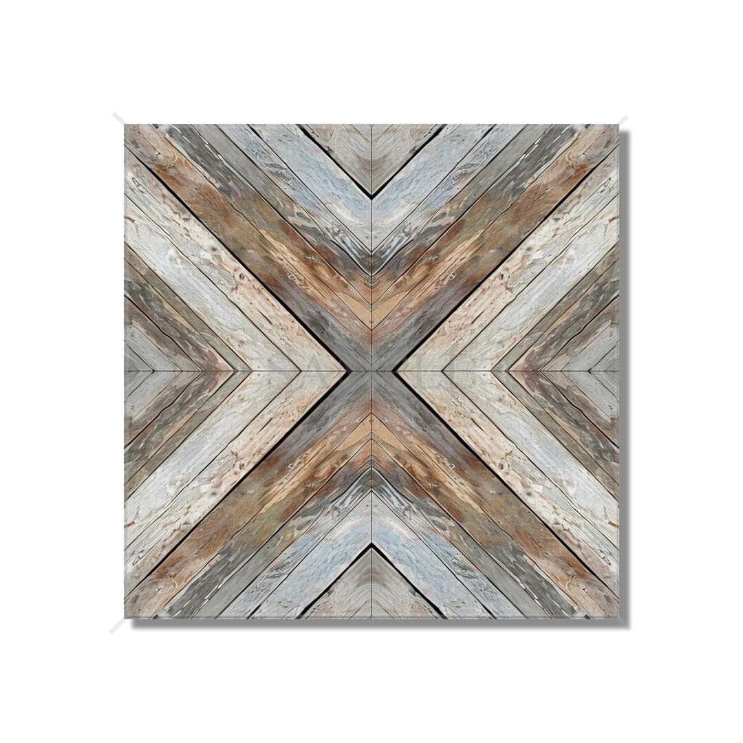 Gray Tan Wood Design Ceramic Tile - Geometric Kitchen Backsplash Tile ...