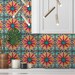 Multi Colored Bright Colors Patterned Ceramic Tile Kitchen Backsplash ...