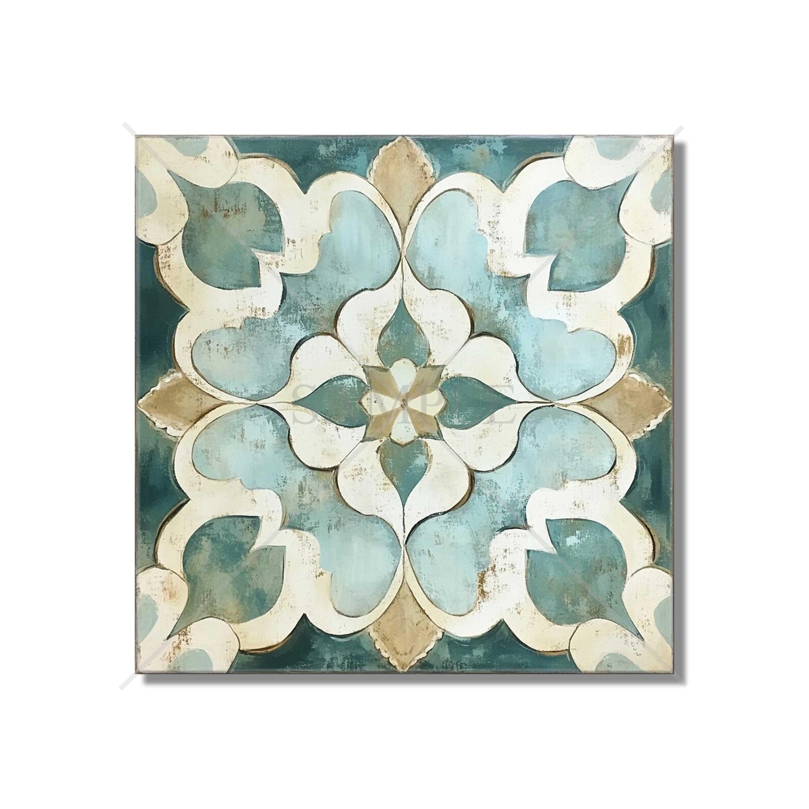 Blue Patterned Ceramic Tile Vintage Design Kitchen Backsplash Tiles ...