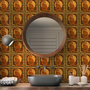 Orange Cat Ceramic Tile - Kitchen Backsplash and Bathroom Ceramic Tiles ...